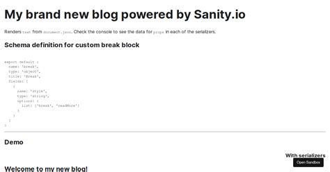 Portable Text Serializer For Break Dancing Codesandbox