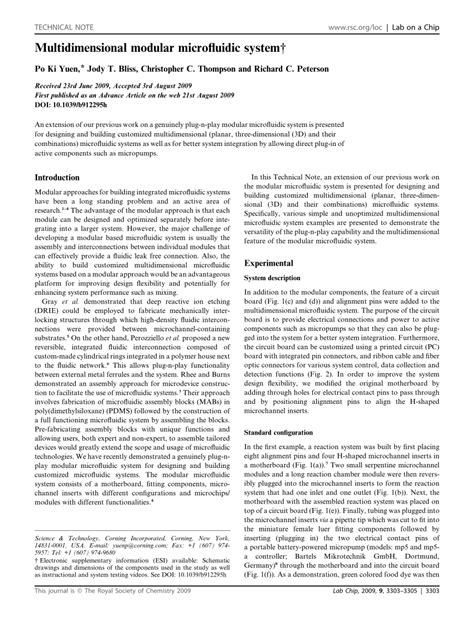 PDF Multidimensional Modular Microfluidic System