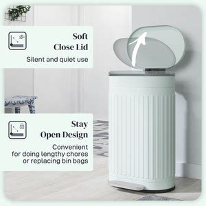Homcom 20l Kitchen Bin With Soft Close Lid And Pedal