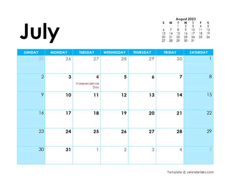 July 2023 Calendar With Holidays Free Printable Templates