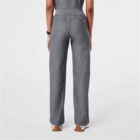 Womens High Waisted Isabel Wide Leg Scrub Pants Graphite · Figs