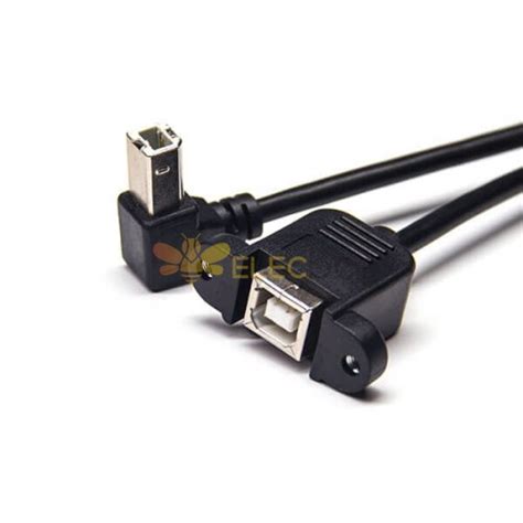 Elecbee 20pcs Type B USB Cable Right Angle Male To Female With Screw Hole OTG Cable
