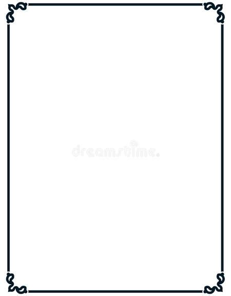 Simple Vector Line Border Frame Isolated Illustration Stock Vector Illustration Of Ornate