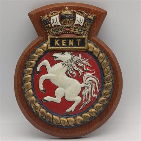 Hms Kent Ships Plaque Aluminium