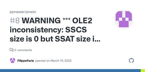 warning ole2 inconsistency sscs size is 0 but ssat size is non zero · issue 8 · ppnasser