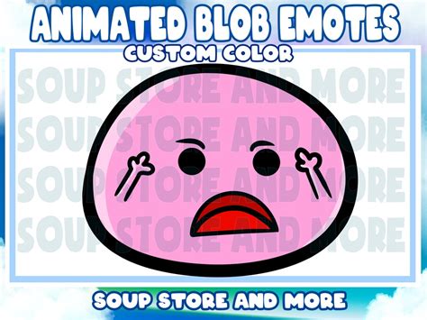 Pink Blob Emote Shocked Emote Animated Emote Twitch Discord Cute Pink Blob Emote For