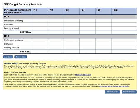 Financial Assumptions Template