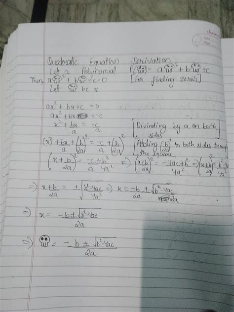 Just The Derivation Of The Quadratic Formula Rnotinteresting