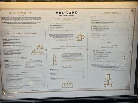 Menu At Le Procope Restaurant Paris 13 Rue De Lancienne Comédie