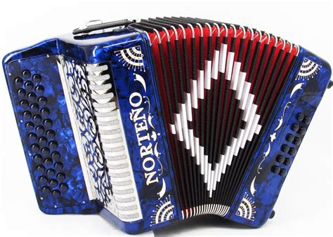 Acordeon Marca Norteño Sin Registros Compacto Azul Sol Blanco