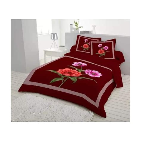King Size Cotton Panel Bedsheet St 139 Red