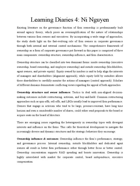 Learning Diaries 4 Ni Nguyen Download Free Pdf Governance
