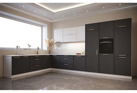 Кухненски шкаф долен с две врати Alba D80 тъмносиво • Модулна кухня Alba • Мебели Монема