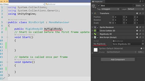 why unity turned myrigidbody that i typed in the script into my