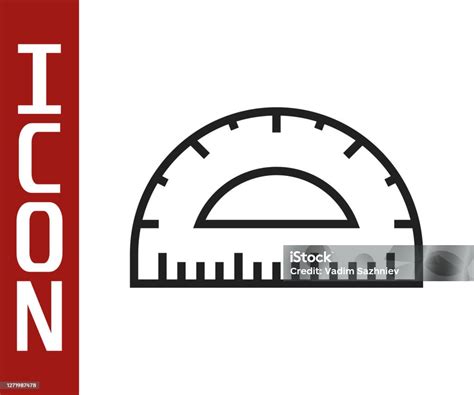 흰색 배경에서 격리된 도 아이콘을 측정하기 위한 블랙 라인 Pro트랙터 그리드입니다 기울기 각도 미터 측정 도구 기하학적 기호