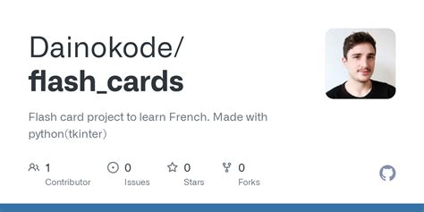 Github Dainokodeflashcards Flash Card Project To Learn French Made With Pythontkinter