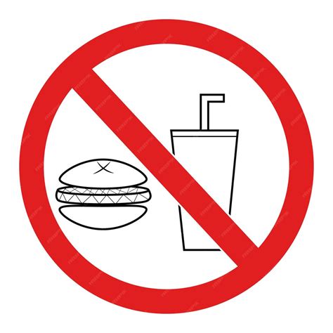 Sinal De Proibição De Comida E Bebida Em Um Lugar Não é Permitido