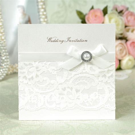 Invitaciones De Boda De Encaje Para Imprimir Diseño Elegante De