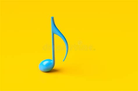 Light Blue Eighth Note Standing On Yellow Background Stock Illustration Illustration Of