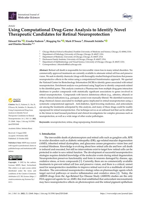 Pdf Using Computational Drug Gene Analysis To Identify Novel
