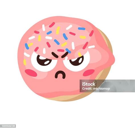 손으로 그린 만화 일러스트 도넛 이모티콘 패스트 푸드 벡터 드로잉 달콤한 이모티콘 맛있는 이미지 식사 플랫 스타일 컬렉션 미국 요리 건강에 좋지 않은 음식에 대한 스톡 벡터