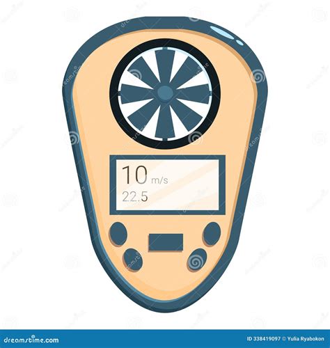 Digital Anemometer Measuring Wind Speed With Display Showing Air