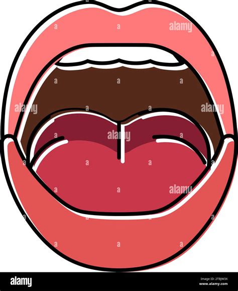 O Letter Mouth Animate Color Icon Vector Illustration Stock Vector