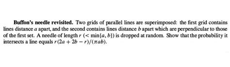 Answered Buffons Needle Revisited Two Grids Of… Bartleby