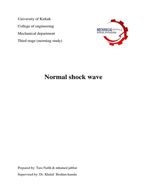 Normal Shock Wave Pdf Shock Wave Mach Number