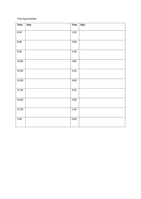 Time Log Examples To Download