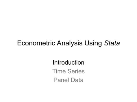 Introduction To Stata Data Management And Analytic Techniques Ppt
