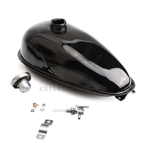 블랙 가스 탱크 캡 페트콕 포함 모터 자전거 가솔린 탱크 연료 탱크 캡 49cc 50cc 80cc 60cc 엔진용 2l 3l 4l 오토바이 부품