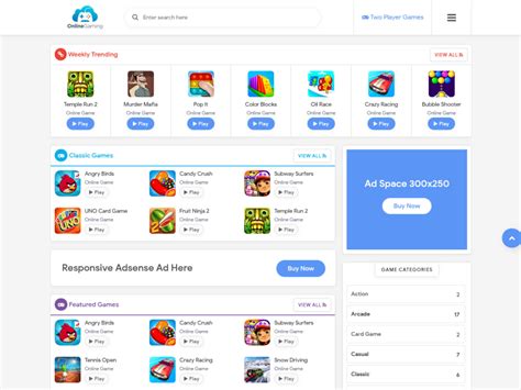 An Arcade Gaming Website HTML5 Web Game Portal Upwork