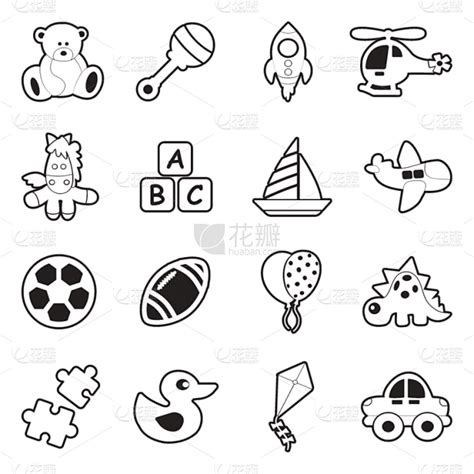线条 玩具 矢量 绘画插图 计算机图标 休闲游戏 一个物体 球 汽车 已灭绝生物