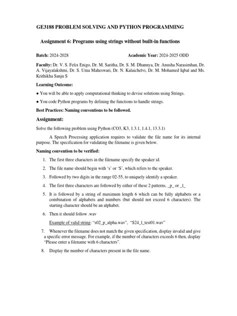 Assignment 6 Programs Using Strings Pdf