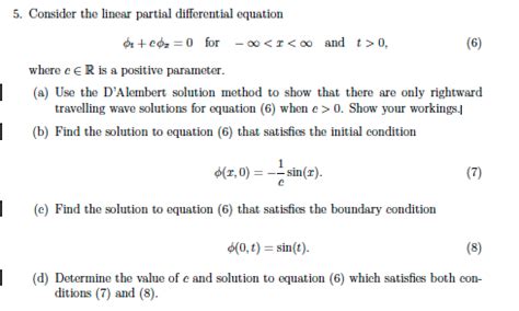 Solved Consider The Linear Partial Differential Equation Chegg Com
