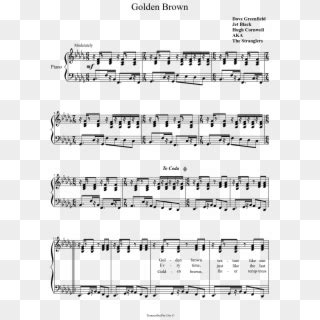 Golden Brown Sheet Music Composed By Dave Greenfield Golden Brown The