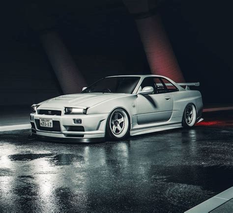 R34 Nissan Gt R Sad Skyline Shows Pop Up Headlights Autoevolution