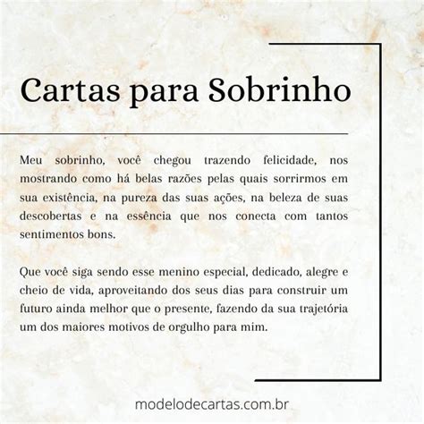 Cartas Para Sobrinho