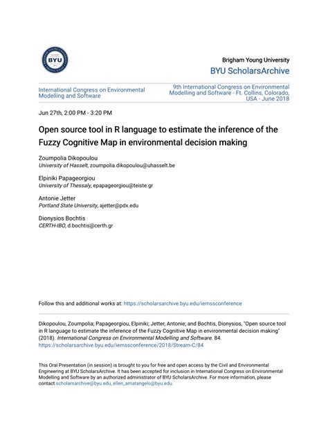 Pdf Open Source Tool In R Language To Estimate The Inference Of The Fuzzy Cognitive Maps In