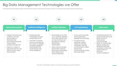 Big Data Management Technologies We Offer Ppt Icon Show Presentation Graphics Presentation