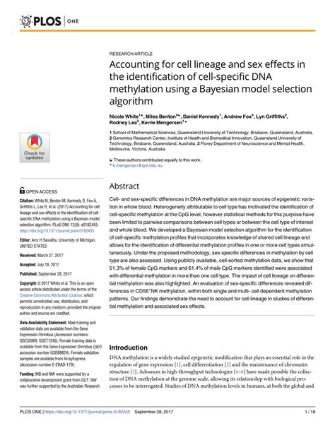 Pdf Accounting For Cell Lineage And Sex Effects In The Identification