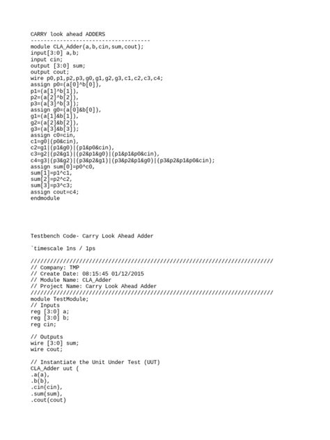 Carry Save Adder Pdf Arithmetic Electronic Circuits