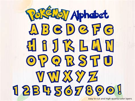 Pokemon Font Svg Files Pokemon Alphabet Cutfiles Eps Dxf Etsy
