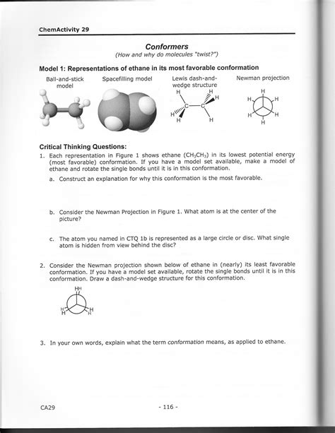 Chem Act 29 Conformers MSCI 230 Studocu