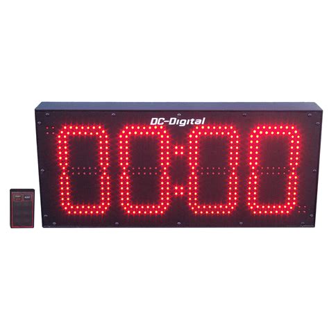DC T UP W Inch LED Digital RF Wireless Controlled Count Up Timer Shift Digit