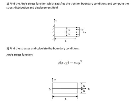 solved 1 find the airy s stress function which satisfies the traction boundary conditions and