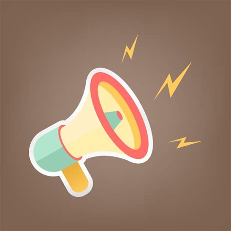 파스텔 색상 벡터가 있는 확성기 스티커 프리미엄 벡터