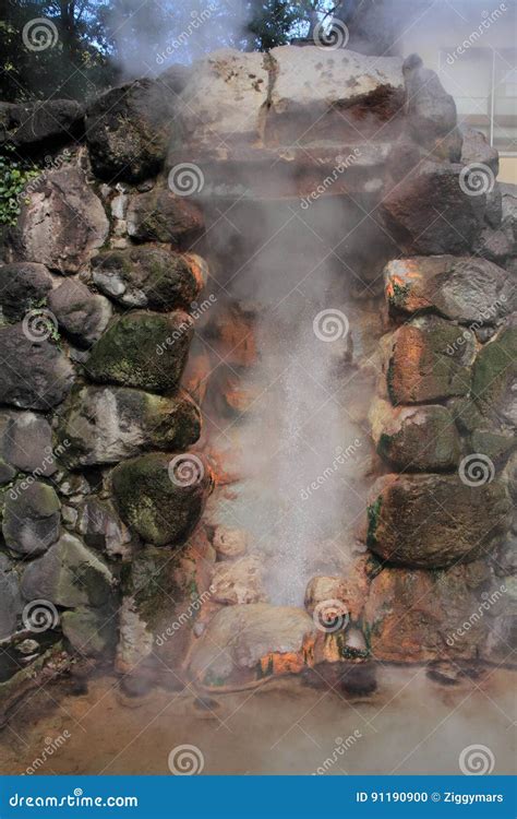 Tatsumaki Jigoku Geyser A Natural Monument On The Hell Tour In Beppu Stock Photography