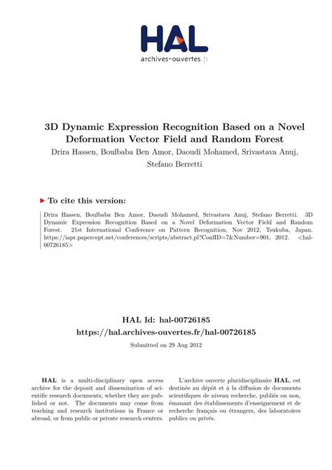Pdf 3d Dynamic Expression Recognition Based On A Dynamic Expression